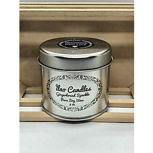 Gingerbread Sparkle 8 oz Tin Jar Pure Soy Wax Candle | Hand Poured in the USA