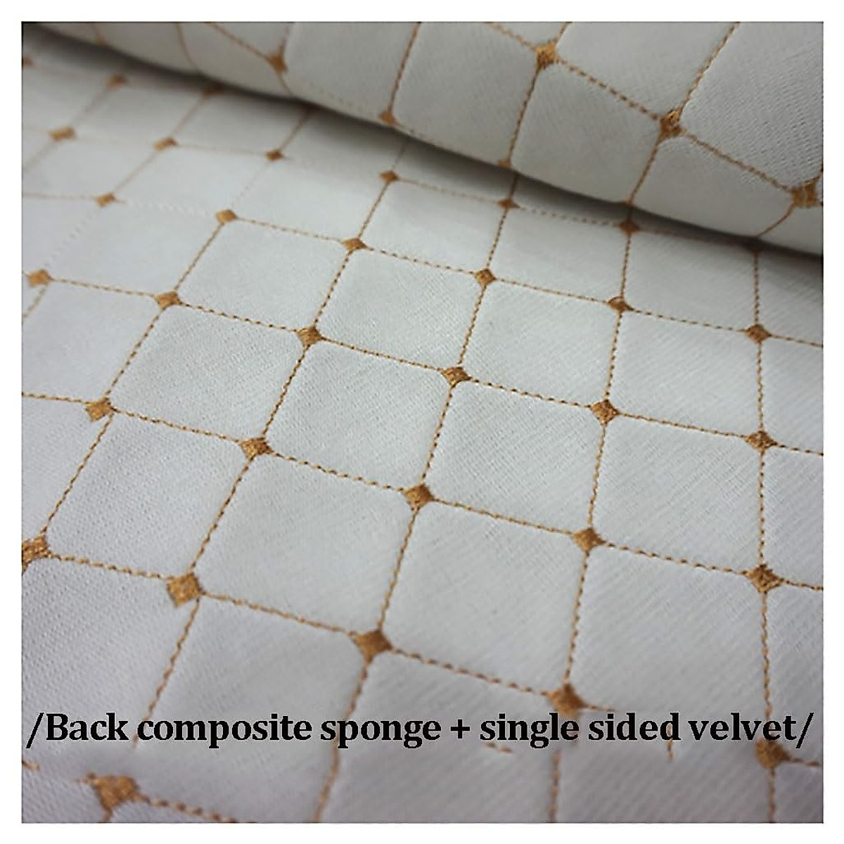 VAKUUM Faux Leather Quilted Leather Diamond Stitch Padded Cushion Linen Wadding Faux Leather Interior Vehicle Upholstery Fabric White Leatherette Fabric (Color : Treasure Blue, Size : 1.4X4m)