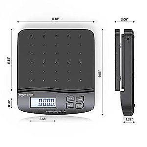 Amazon Basics Digital Postal Table Top Scale - AC Adapter, Counting Function, 65 Pound Capacity, 0.1 Ounce Readability