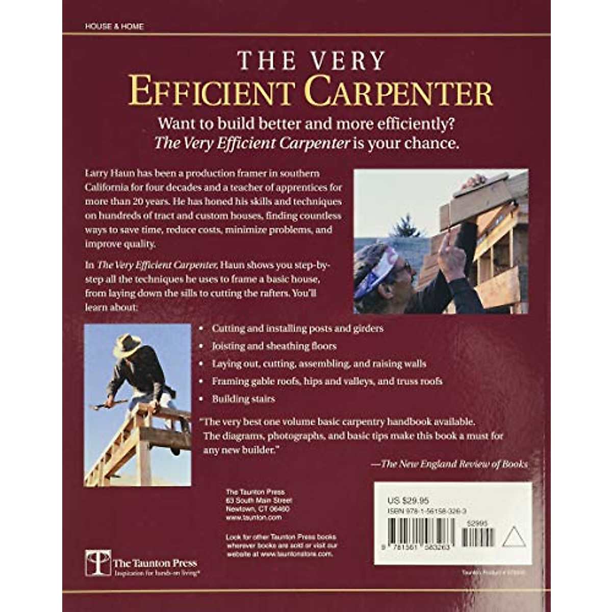The Very Efficient Carpenter: Basic Framing for Residential Construction (For Pros / By Pros)