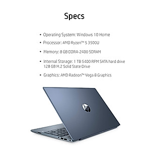 2022 HP Pavilion 15.6" FHD IPS Laptop PC Quad-Core AMD Ryzen 5 3500U 20GB RAM DDR4 512GB M.2 SSD+1TB HDD AMD Radeon Vega 8 HDMI USB-C RJ-45 WIFI Bluetooth Webcam Windows 10 Pro w/RE 32GB USB 3.0 Drive