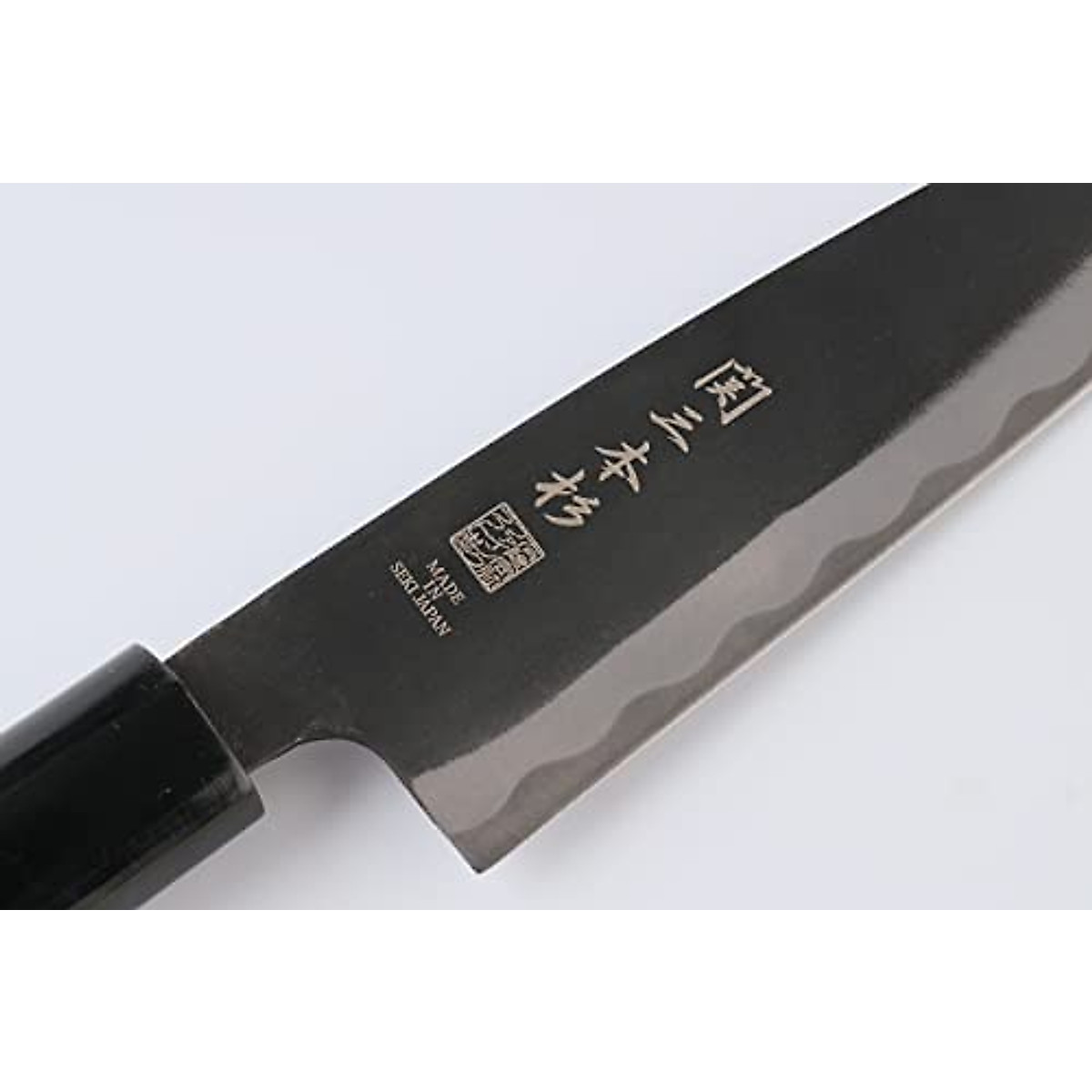 Seki Sanbonsugi Japanese Utility Chef Kitchen Knife, KUROUCHI Carbon Tool Steel Petty Paring Knife, Shiraki Wooden Handle, 135 mm, Made in Seki Japan