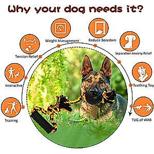 Yipetor Durable Dog Chew Toys 6 Pack, Cotton Rope Rubber Balls Chew Toy, Indestructible, Convex Design for Puppy Small Medium Large Dogs, Tug of War, Fetching, Puppy Teething Toy for Boredom, Gift