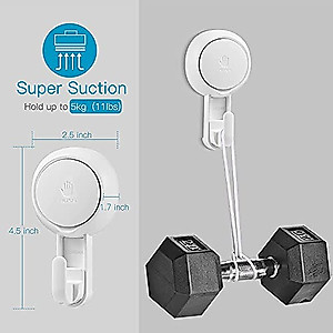 LUXEAR Suction Hooks Powerful Vacuum Suction Cup Hooks- No Drilling No Damage The Wall Shower Hooks for Towel, Robe, Loofah in Bathroom Kitchen Hanger Hooks for Spoons Reusable Removable (4 Pack)