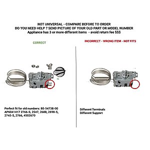 GLOB PRO SOLUTIONS 80-54738-00 CKD2527 Refrigerator Control Temperature 4" ½ Length Approx. Replacement for and Compatible with U-Line Heavy Duty