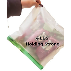 EcoHome Essentials Reusable Food Storage Flat Bags - 10 Pack, BPA Free, Leakproof, Freezer Safe, FDA Food Grade, 2 Gallon+4 Sandwich+4 snack