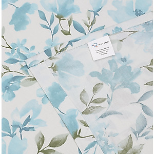 RUVANTI 100% Cotton Sheets for Queen Size Bed - Cooling Sateen Sheets - Breathable & Durable Queen Sheet Set - 16 Inches Deep Pocket Queen Size Sheets - Erica Floral - 4 Pieces