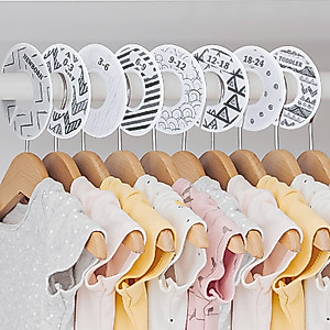 Baby Closet Dividers Unisex Baby Closet Organizer Baby Closet Size Age Dividers Round Nursery Clothing Size Dividers for Boy and Girl from Newborn to Toddlers