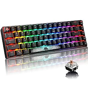 SELORSS T8 Pro 60% Wired Mechanical Gaming Keyboard,18 Chroma RGB Backlight,Compact 68 Full Anti-ghosting Keys,Replaceable USB C Cable&DIY keycaps,Tactile Switch for Gamer/Typist/PC/Win/Mac(Blue)