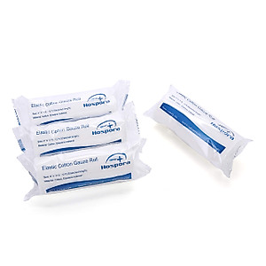 Hospora Medical Elastic Cotton Conforming Gauze Roll, 4 Inches, Individual Pack, First Aid Rolled Stretch Gauze, 24 Packs