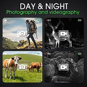 Night Vision Monocular Digital Infrared Monocular Telescope for 100% Darkness with 8X Zoom 2000mAh Rechargeable Battery Upgrade Tripod 32 GB SD Card & Card Reader, for Adult Hunting Camping Green