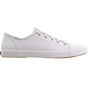 Keds girls Kickstart Sneaker, White Leather, 2 Big Kid US