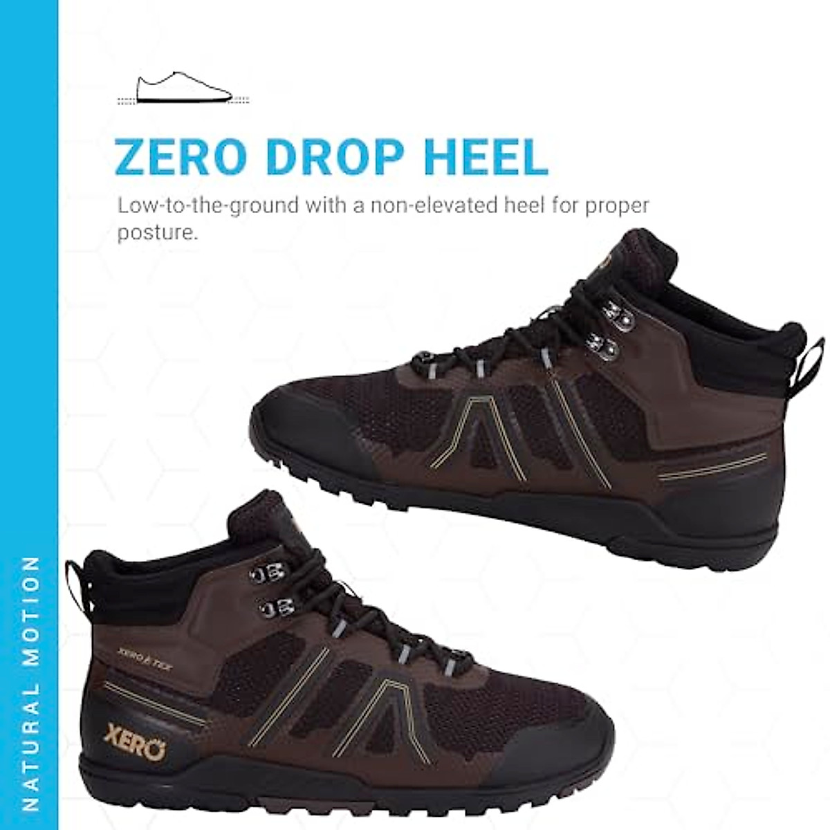 Xero Shoes Xcursion Fusion Men's Hiking Boots — As seen on Shark Tank, Zero Drop, Lightweight, Wide Toe Box, Waterproof Hiking Boots for Men — Bison, Size 10.5