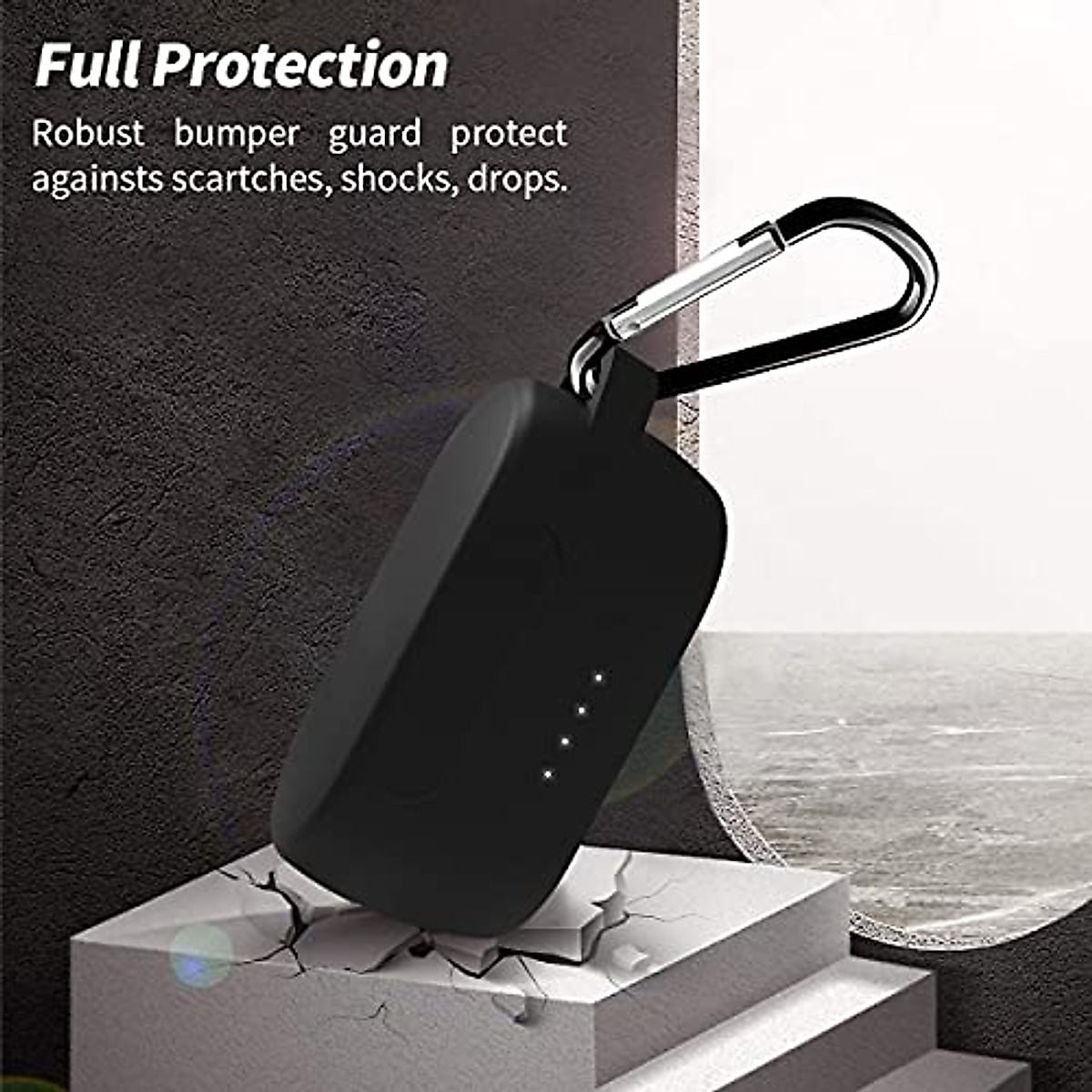 Protective Cover Case for Sesh & Sesh Evo Case (Black) , Soft and Flexible, Anti-Lost & Shockproof Protective Skin Silicone Cover for Sesh Evo Charging Case with Keychain (Visible Front LED)