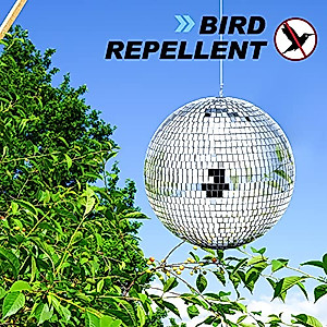 Marsui 2 Pack Large Disco Ball Silver Hanging Mirror Disco Ball Reflective Mirror Disco Ball Ornament for Party Holiday Wedding Dance Music Festivals Decor Club Stage Props DJ Decor(12 Inch, 12 Inch)