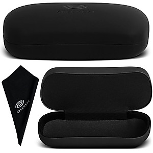 SpecNest SunGlasses Case - Vegan Leather Sunglass Holder with Mesh Foam to Cradle Sunglasses Securely - Hard Eyeglass Case with Metal Construction - Designed by Optical Professionals