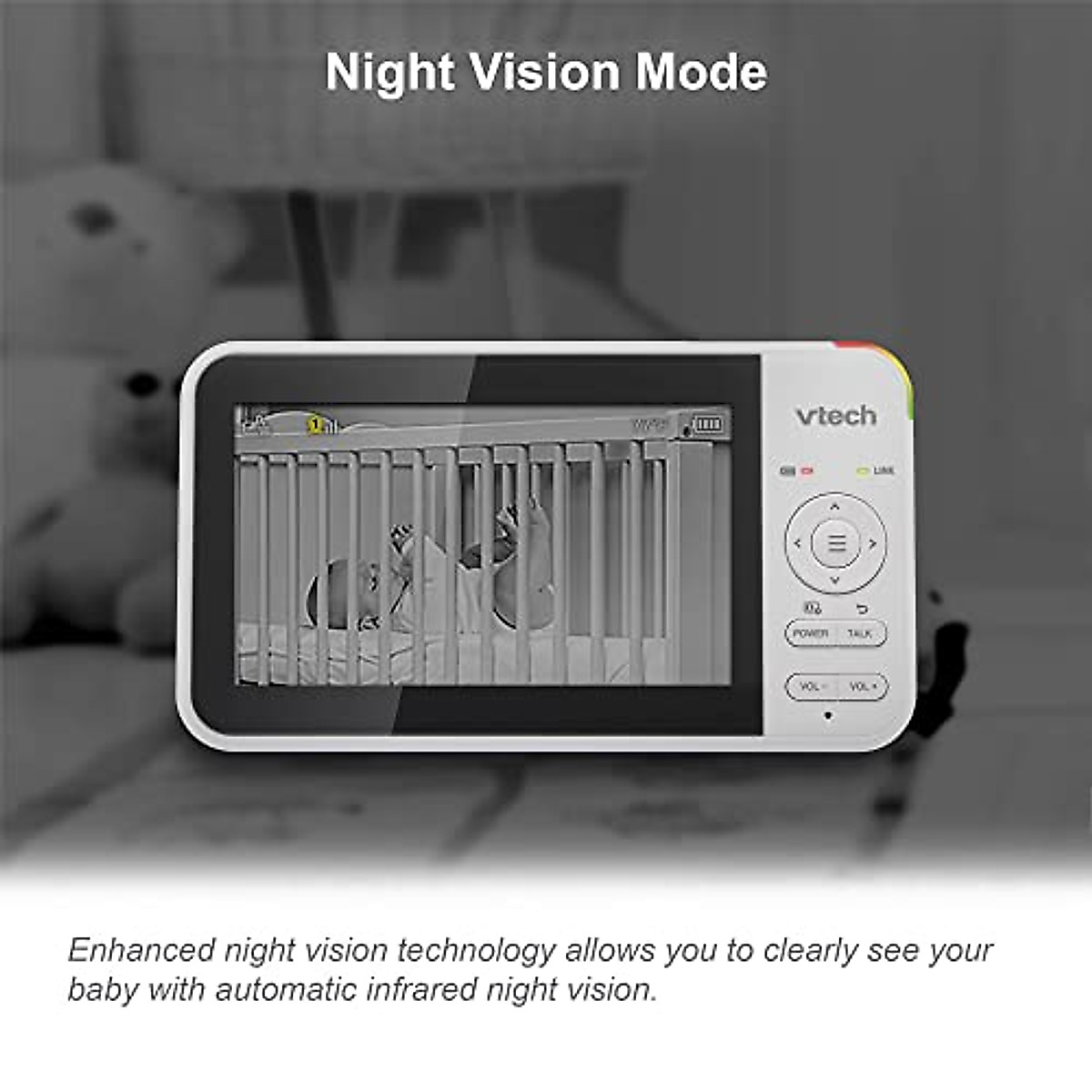 VTech VM924 Remote Pan-Tilt-Zoom Video Baby Monitor, 5" LCD Screen, Up to 17 Hrs Video Streaming, Night Vision, Up to 1000ft Range, Soothing Sounds, 2-Way Talk, Temperature Sensor,Secured Transmission