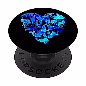 Wolf Lover Valentine Heart Just Girl Who Loves Wolves Space PopSockets Swappable PopGrip