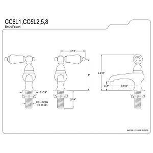 Kingston Brass CC6L1 Bel-Air Bridge Kitchen Faucet with Brass Sprayer, Polished Chrome