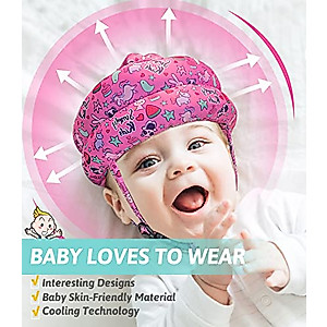 Baby Helmet for Crawling Walking Baby Head Protector - Head Protection for Baby No Bumps and Soft Cushion Infant Baby Safety Headguard I Toddler Inflatable Helmets 1-2 Years Old, 6-12 Months