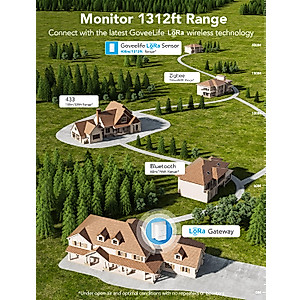 GoveeLife Water Leak Detector 2, LoRa Water Sensor Alarm Monitor Up to 1312ft Open-Air Range, Alexa, App, Email Notifications, Detector Protection for Your Home, Kitchen Sink, Bathroom, Basement