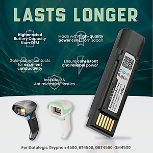 Artisan Power Replacement Battery for Datalogic Gryphon | 3450 mAh | Lithium-Ion Rechargeabke Battery | Replaces RBP-GM45, BT-47, and 128004721