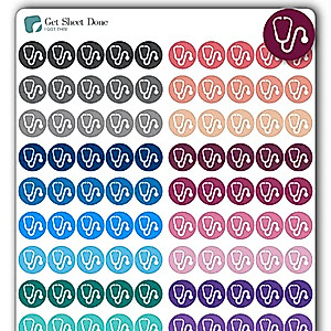 Doctor Nurse Icon Planner Sticker / 110 Dot Vinyl Stickers (1/3”) / On Call Work  / Essential Productivity Life Planner/Bujo Bullet Journaling/Todo Appointments (1 Sheet)
