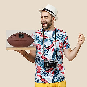 Football Display Case - Acrylic Full Size Football Display Case with Wooden Base Compatible with Adult Footballs / Youth Footballs / Kids Footballs