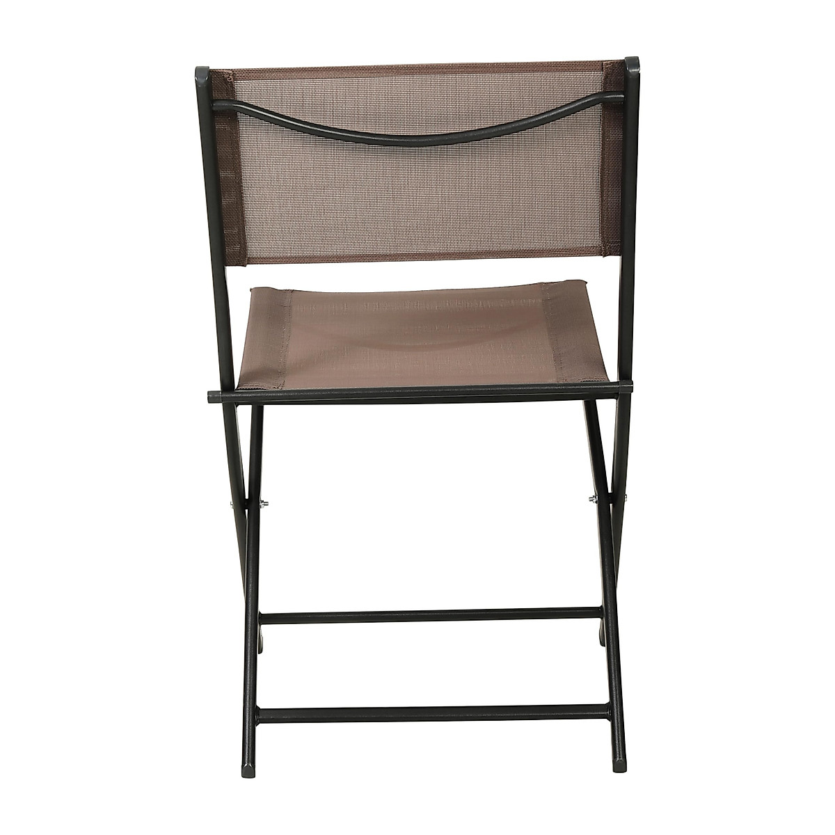 Flash Furniture Brazos Commercial Indoor-Outdoor Folding Chairs, Flex Comfort Backs/Seats, Metal Frames, Portable Lightweight Foldable Design, Set of 2, Brown/Black