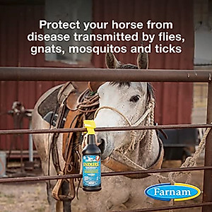 Farnam Endure Sweat-Resistant Horse Fly Spray, Kills, Repels, Protects, 32 Ounces, Quart Spray