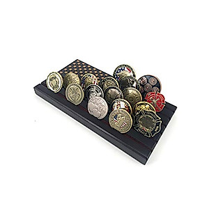 American Flag 6 Row Challenge Coin Display Stand Case Military Coin Holder Display
