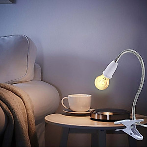 Clamp Light Socket,Clip Desk Lamp Socket,Clip Bulb Desk Lamp,Desk Light Adapter with Flexible Gooseneck,Clip on Light Socket with on/Off Switch,E26/E27 Clamp Light Bulb Stand (1PC)
