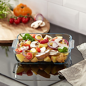Pyrex Borosilicate Glass Square Roaster, 25 x 21cm, Multicolour, 25 x 21 cm