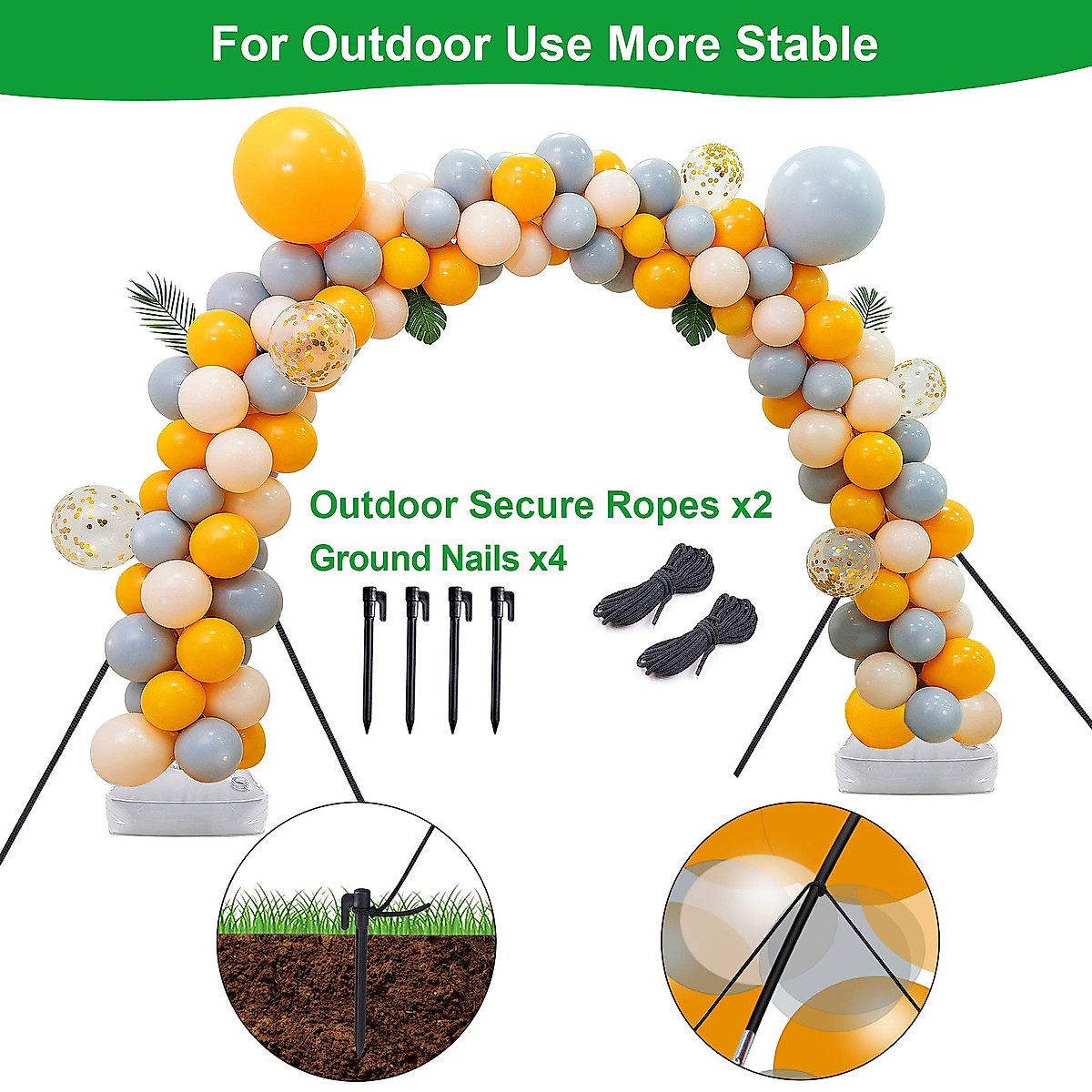 Balloon Arch Kit, 9FT Tall &10Ft Wide Adjustable Plastic Balloon Column Stands Set with Water Fillable Bases and Water Bag 50 Balloon Clips,1 Manual Pump,2 Knotter, Dot Glue,2 Flower Clips...