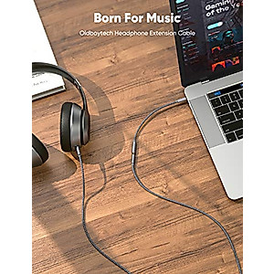 oldboytech 2 Pack Headphone Extension Cable, 3.5mm Extension [6.6ft/2M, Hi-Fi] Nylon-Braided Male to Female AUX Extension Cord Compatible with iPad iPod Speaker Smartphone Tablets & More