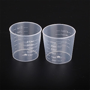 10pcs 30ml Plastic Liquid Measuring Cups Transparent Clear Plastic Graduated Kitchen Cooking Medicine Measure Tool