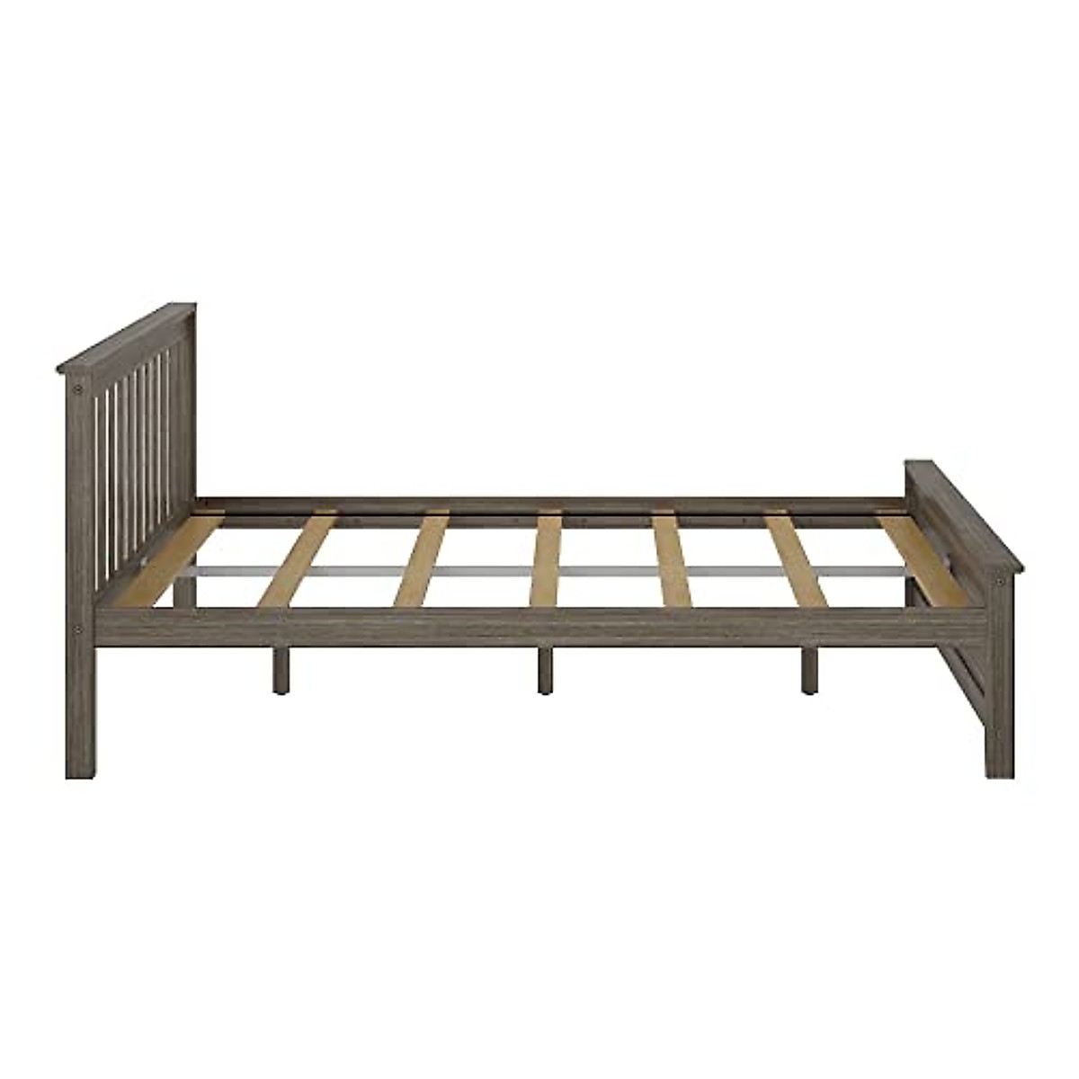 Plank+Beam Solid Wood Queen Bed Frame, Platform Bed with Headboard, Clay