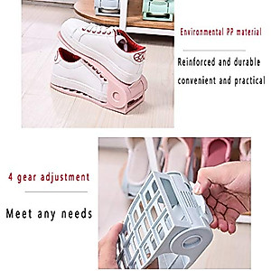 LKH Green Shoe Slots Space Saver, Shoe Organizers and Storage, Shoe Slots Organizer, Shoe Stack - 6 Piece Set (Color : Green)