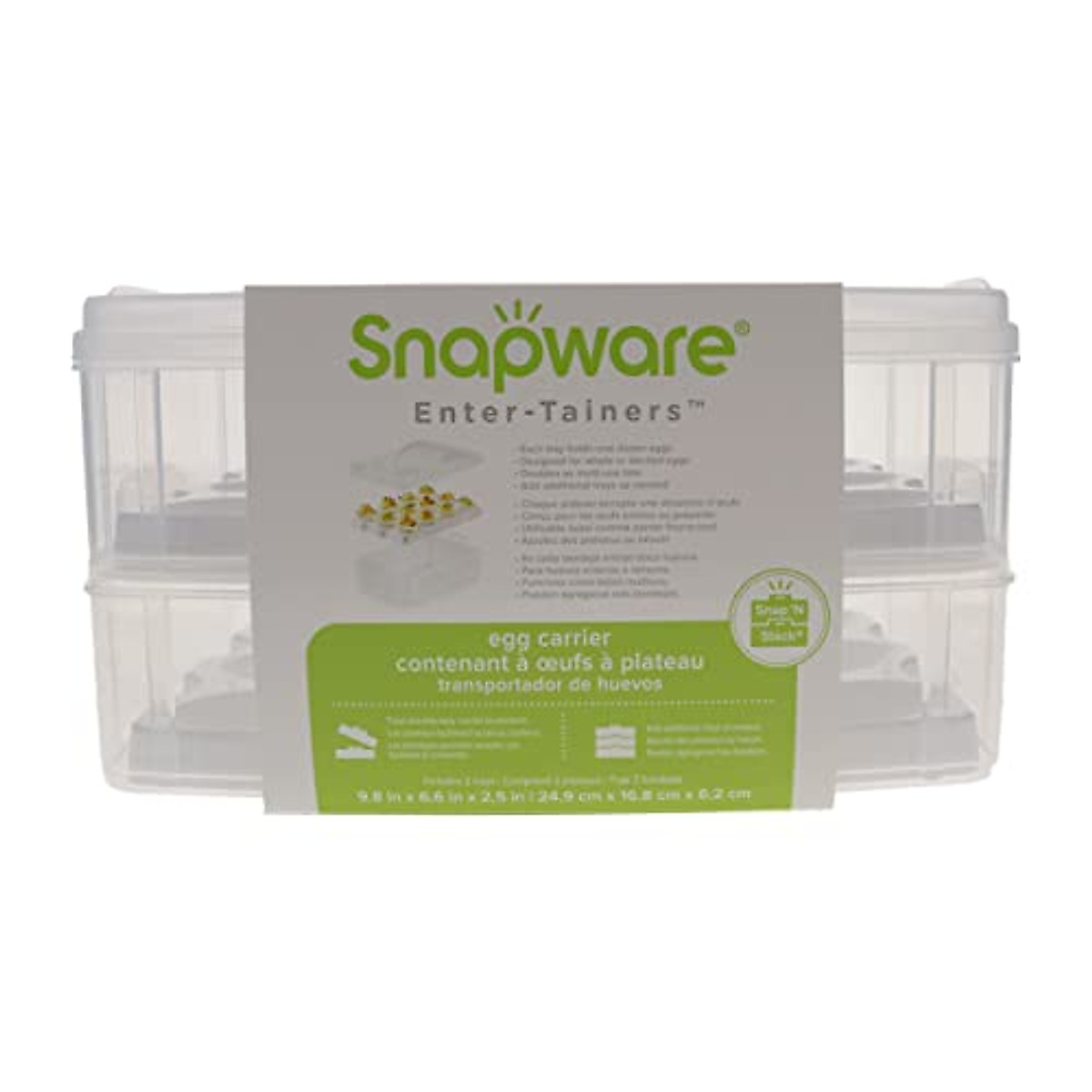 Snapware Snap N Stack 2-Layer Food Storage with Egg Holder Trays - 2 Pack