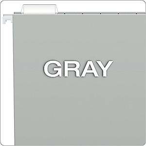 Pendaflex Recycled Hanging Folders, Letter Size, Gray, 1/5 Cut, 25/BX (81604)