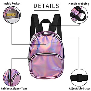 USPECLARE Women Casual Mini Backpack,PU Leather Travel Shopping Bags Daypacks for Work, Security Travel, Concert & Sport Even (Magic Pink)