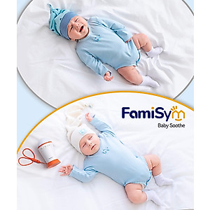 FamiSym Portable Sound Machine for Baby Kids with Night Light - Recharge Battery, 13 Soothing Sounds, Shushing Baby White Noise Machine for Sleeping, Baby Sleep Soother Registry Gift, Baby Shower