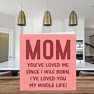Funny Birthday Cards for Mom - Loved You Since I was Born - Happy Birthday Card from Son Daughter, Mother Birthday Gifts, 5.7 x 5.7 Inch Mother's Day Card Mom Greeting Cards Gift for Mommy Mamma