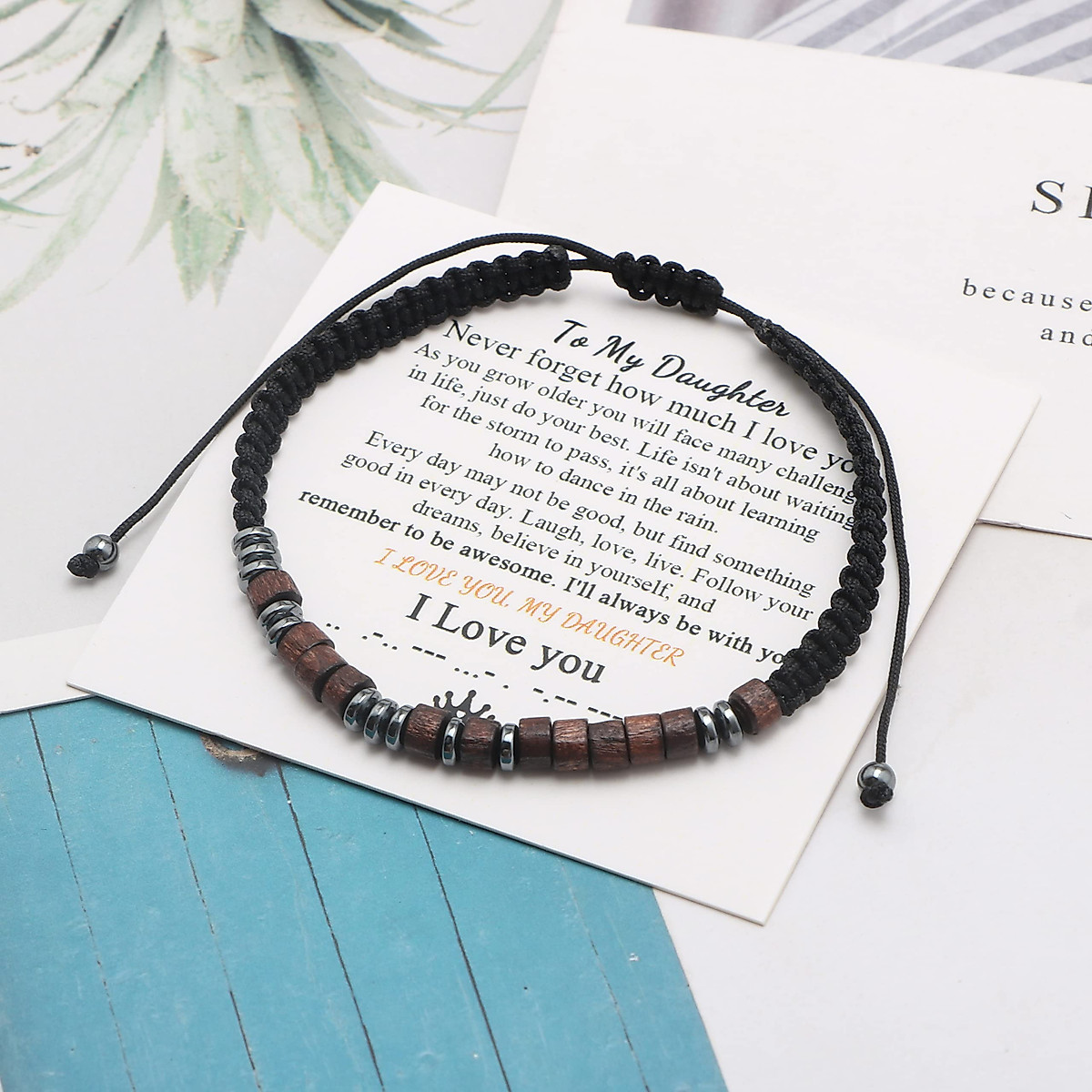 Morse Code Bracelet for Women Inspirational Gifts for Best Friends Unique Jewelry for Mom Dad Daughter Son Sister Aunt Grandma Encouragement Funny Wrap Bracelets Handmade Adjustable, no gemstone