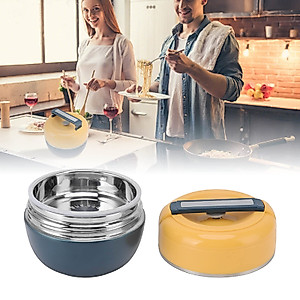 UPQRSG Stainless Steel Lunch Box, 0.8L Portable Food Warmer, 2 Layer Insulated Compartment Leakproof lunch Box, Food Jar Thermal Lunch Box