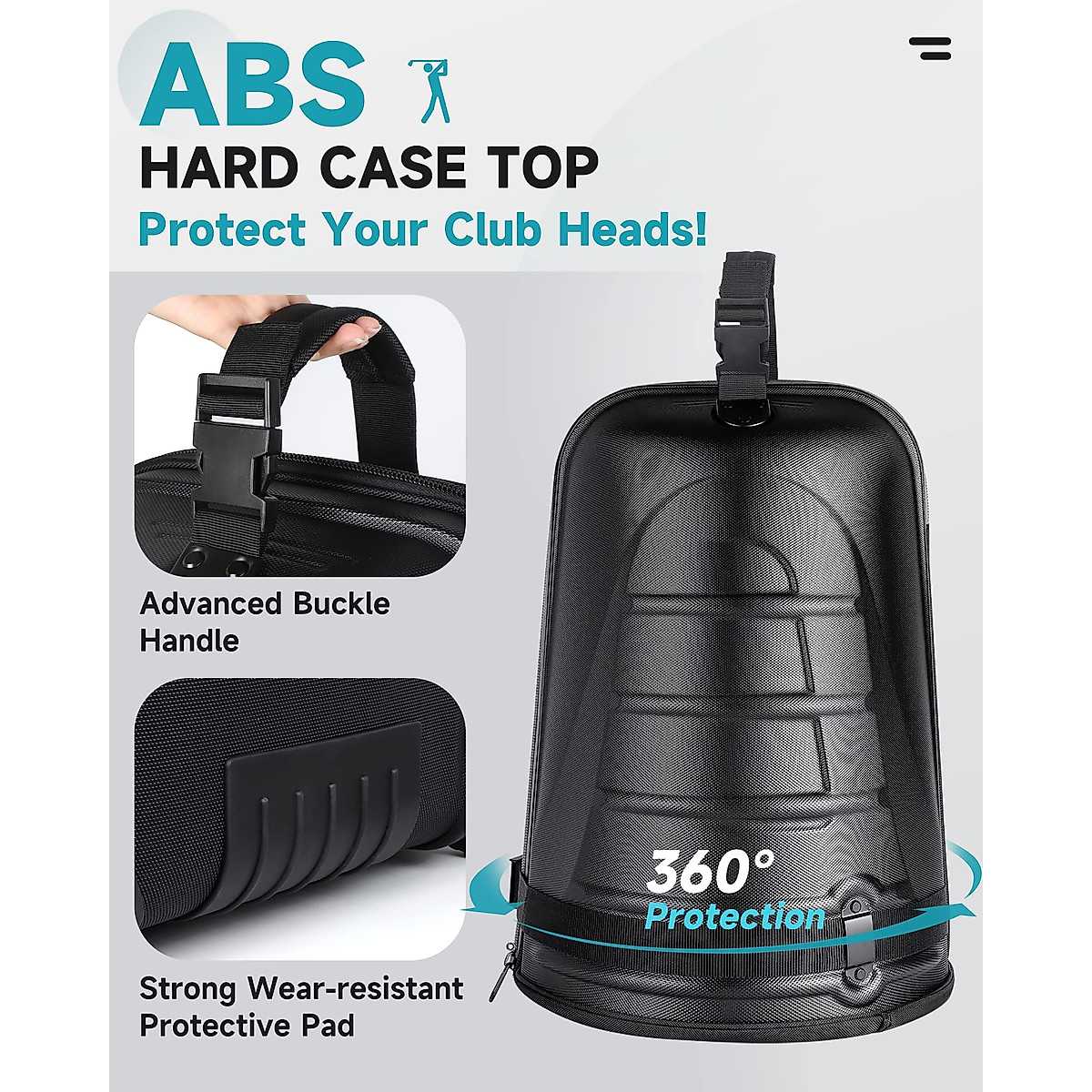 Findway Golf Travel Bags for Airlines with Wheels and ABS Hard Case Top, Protect Your Clubs, Waterproof 1680D Oxford Fabric and Oversize Tank Wheels, Lightweight and Easy to Maneuver