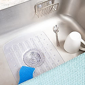 Home Basics Sink Mat, 13" x 11" x .75", Clear