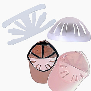 FKUMLUN 20 Pcs Baseball Caps Inserts Shapers,Plastic Hat Support Brim Holder Cap Inner Liner Holder,White for Women Men