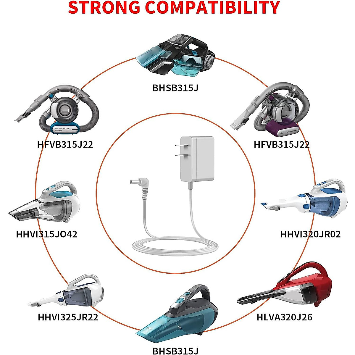 MEROM 15V Charger for Black and Decker 90627870 S003AQU1500015 Dusbuster Handheld Vacuum HHVI315JO42 HFVB315J22 HHVI320JR02 Black + Decker Hand Spillbuster 90629039 Charging Cord