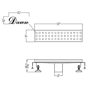 Dawn LMI240304 Mississippi River Series Linear Shower Drain, 24-Inch